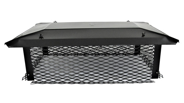 Multi-Flue Chimney Caps - Black Powder Coated *Reversible* - 3/4" Mesh ...